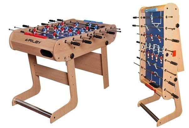 RILEY 4 FOOTBALL SOCCER TABLE FFT13-4LN VERTICAL FOLDING SPACE SAVING ...