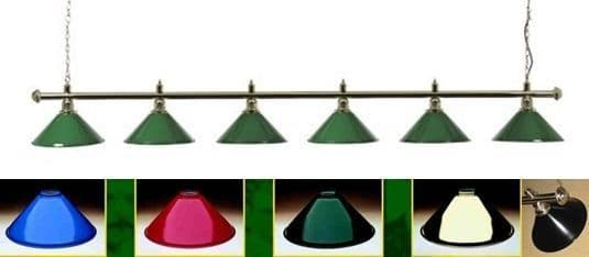 ROSETTA BRASS FULL SIZE SNOOKER TABLE LIGHTING LIGHT RAIL BAR SHADE CHOICE