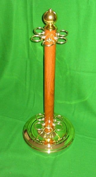 ROSETTA CIRCULAR BRASS CUE & REST HOLDER RACK STAND SNOOKER BILLIARD ...