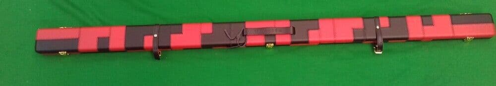 ROSETTA FAUX LEATHER CUE CASE FOR 2 X 1 PIECE SNOOKER POOL CUES PATCH ...