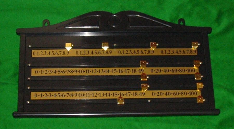 SNOOKER OR BILLIARDS TABLE ABS PLASTIC SCOREBOARD BRASS 2-4 PLAYER ...