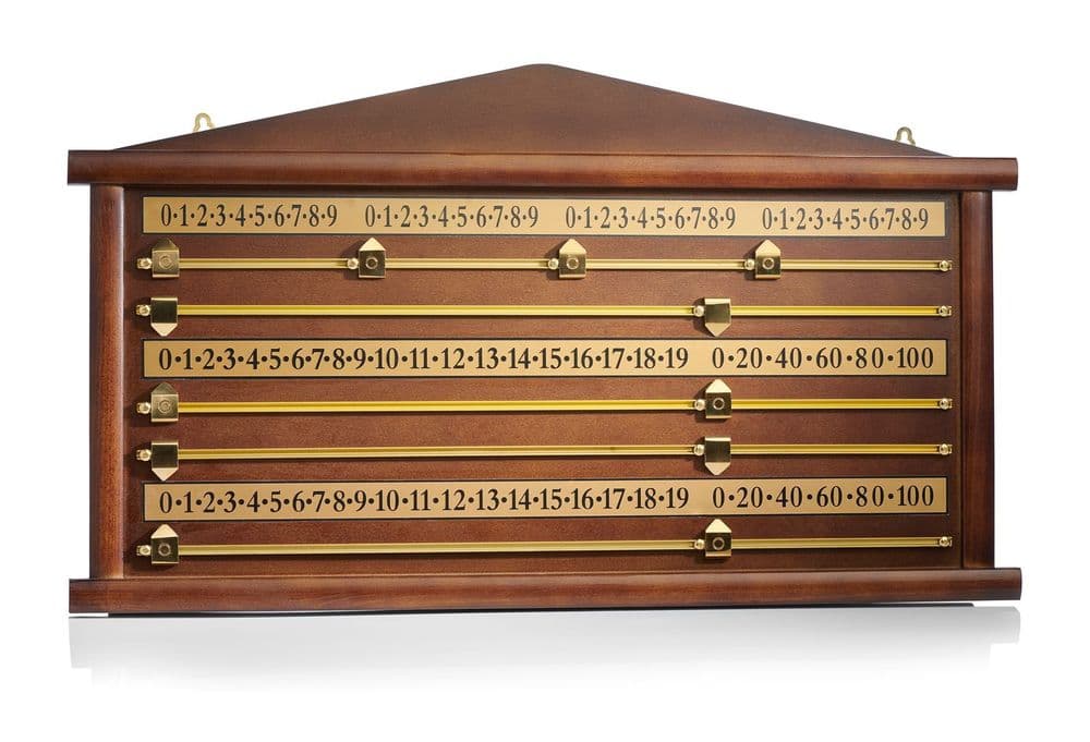 TRADITIONAL MAHOGANY SNOOKER BILLIARDS TABLE SCOREBOARD BRASS 2-4 ...