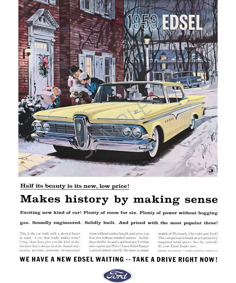 1959 FORD EDSEL CAR ADVERT