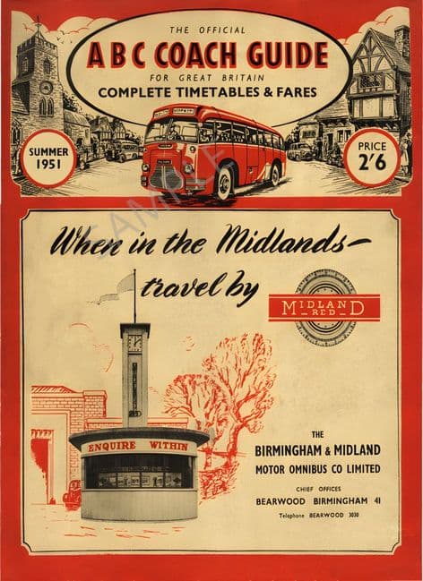 ABC Coach Guide Midland Red Bus Timetable