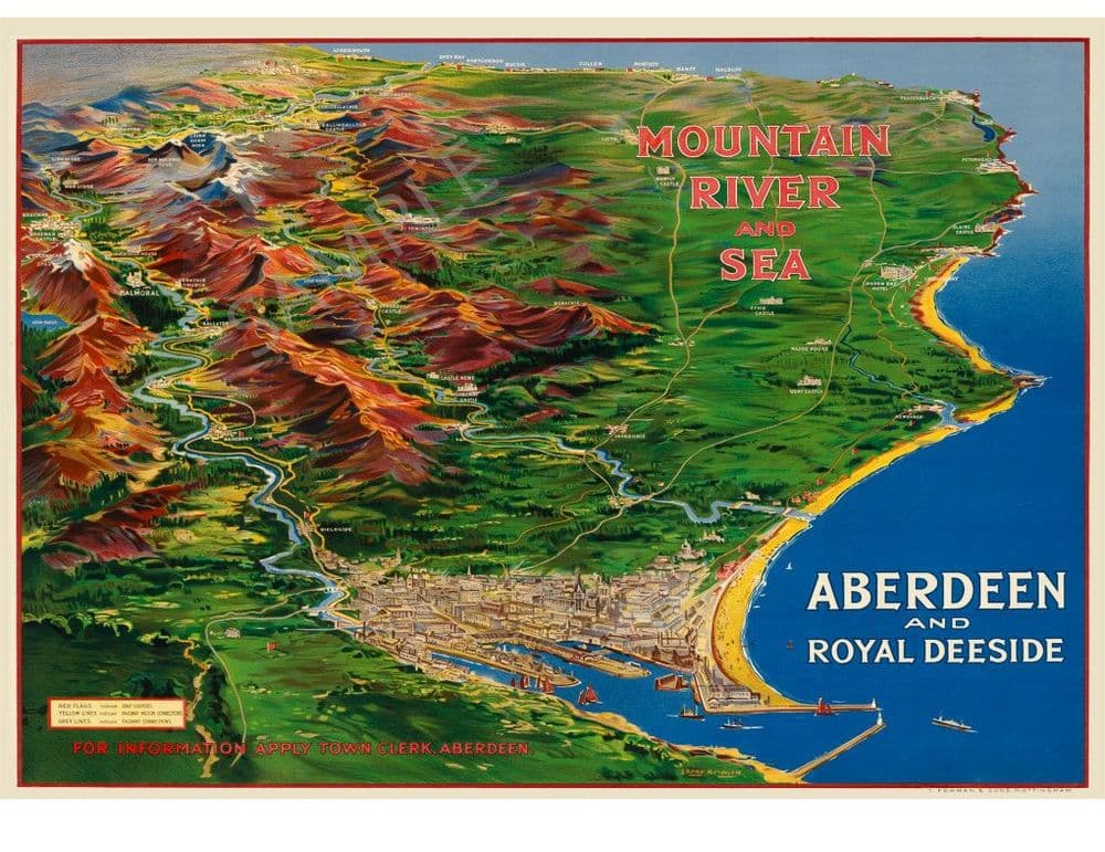 Aberdeen Map Royal Deeside Scotland Frank Mason