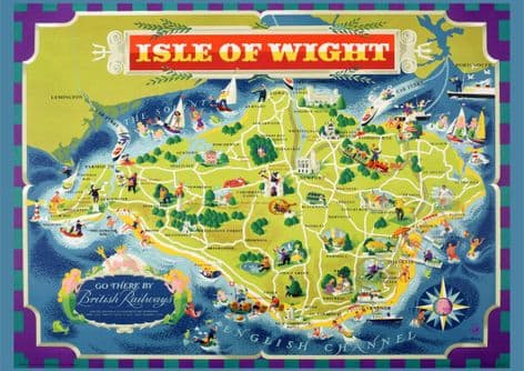 British Rail Isle of Wight IOW Map