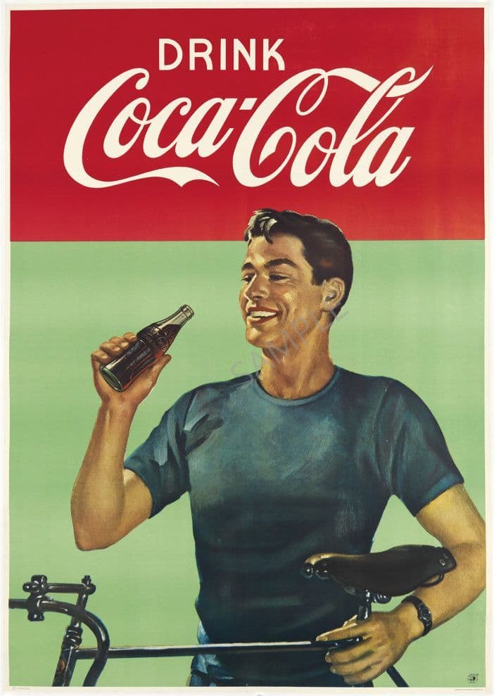 Coke Coca Cola 60s Man cycling