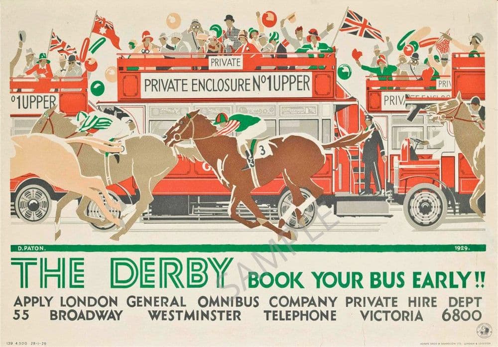 Derby Day 1929 Book Your Bus Early London General Omnibus Company