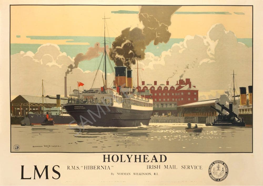 Holyhead LMS RMS HIBERNIA Norman Wilkinson