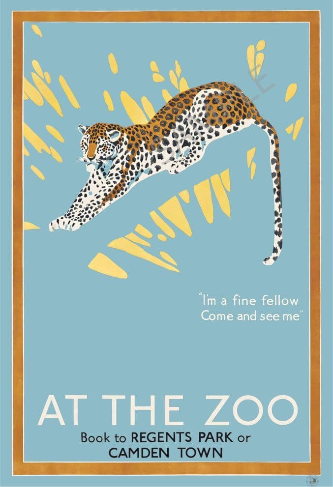 Leopard Zoo poster I m A fine Fellow Regents Park Camden Town railway
