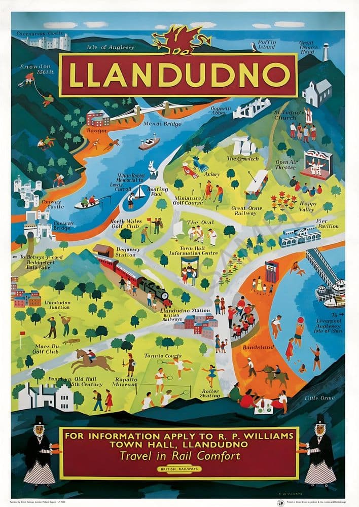 LLandudno Map British Rail North Wales