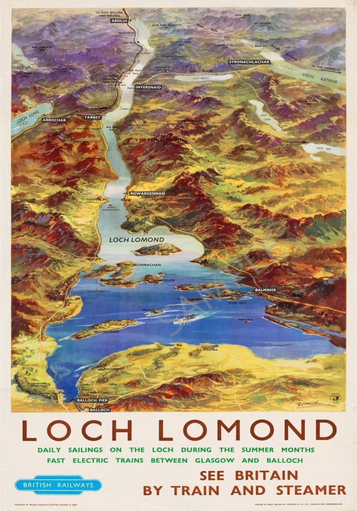 Loch Lomond Scotland map British Rail