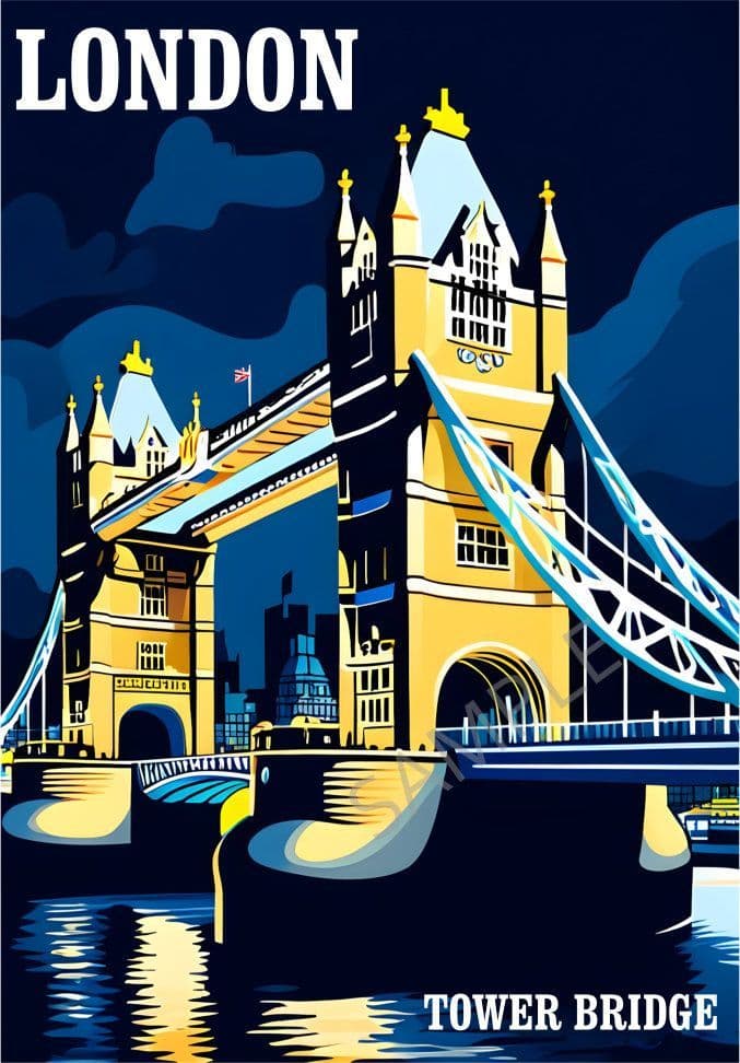 London Tower Bridge blue
