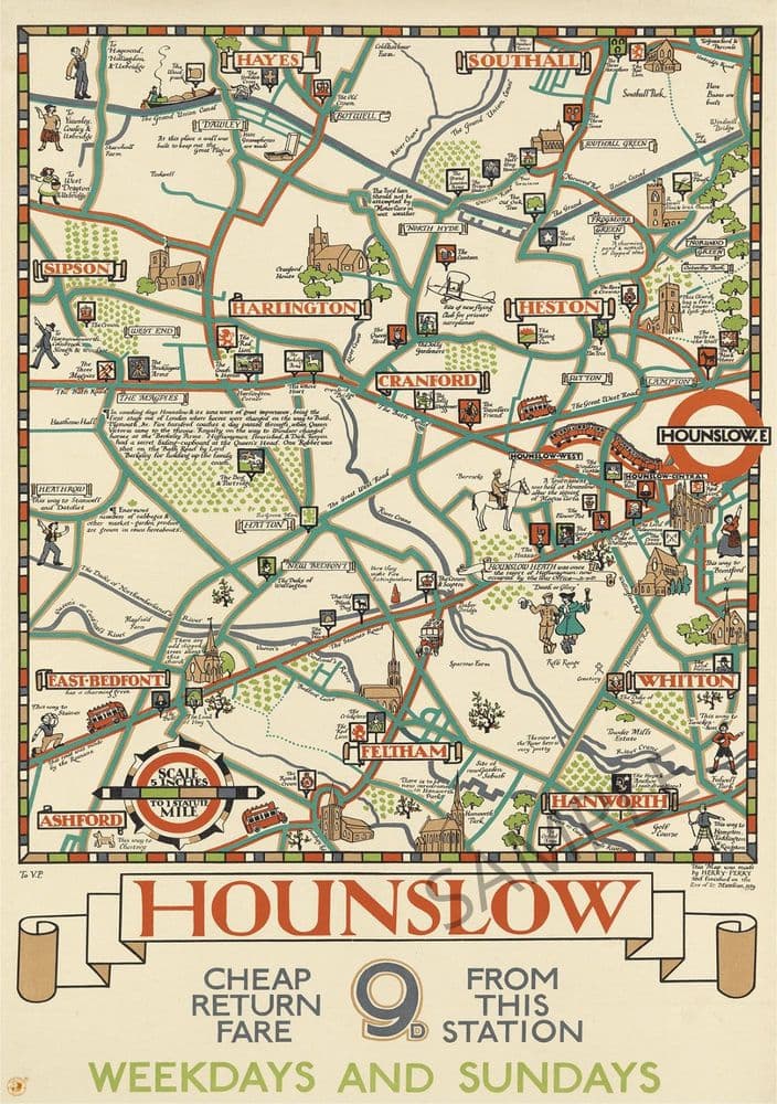 London Underground Rail Line Map Hounslow