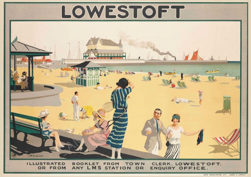 Lowestoft LMS Art Deco Beach Scene