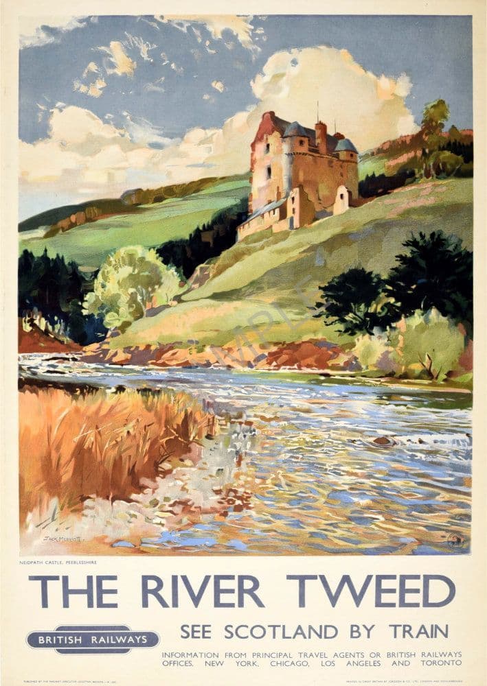 The River Tweed Niedpath Castle Peebleshire Scotland