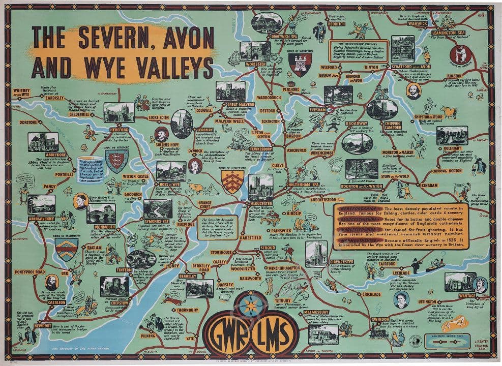 The Severn Avon Wye Valleys GWR LMS Map
