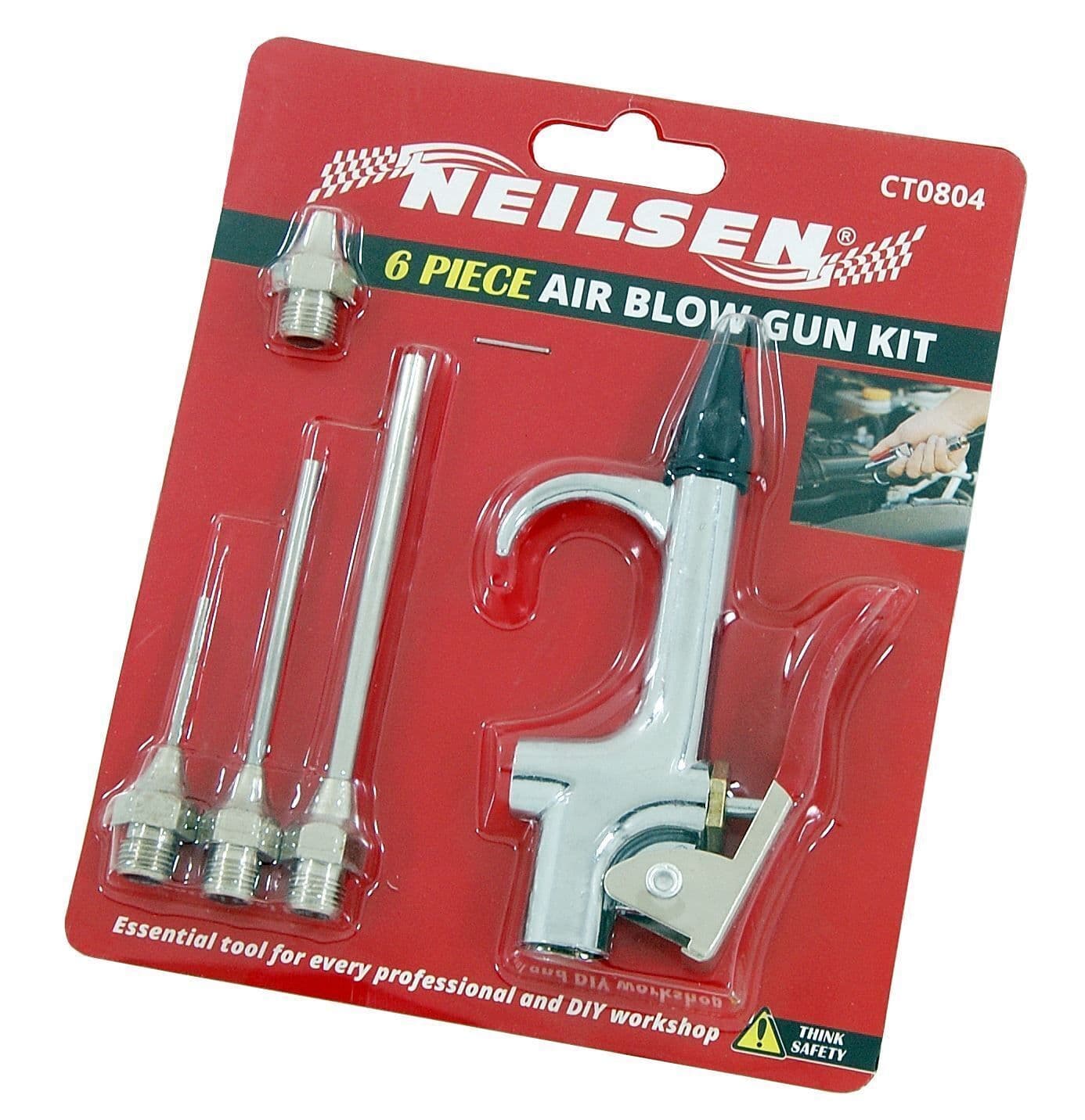 1/4 6Pcs Air Compressor Duster Gun Compressed Blow Guns Nozzle Blower Kit