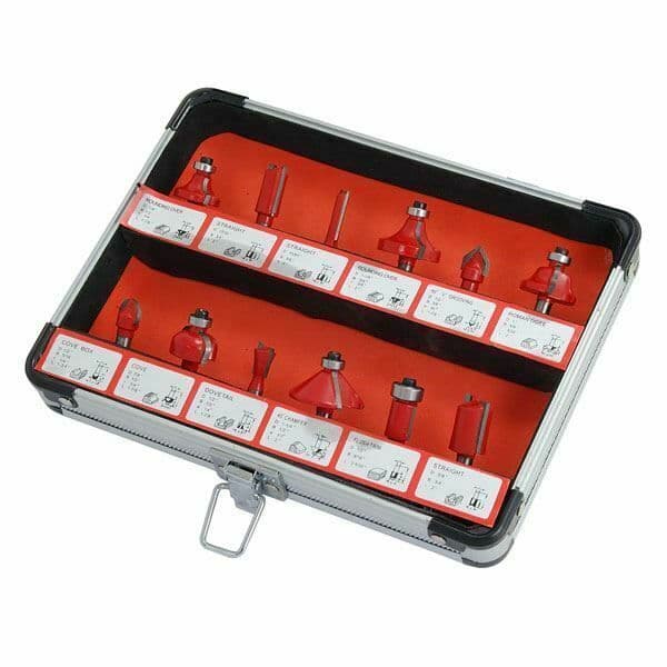 1/4& x22; Shank Tct Router Cutter Bit Set With Wooden Case Trade ...