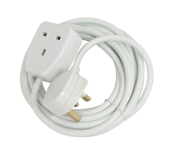 1 Gang 5M 240V Single Socket Extension Lead White