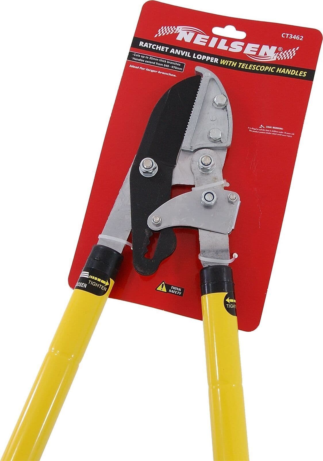 1 Metre Telescopic Ratchet Bypass Tree & Branch Lopper Pruner Tool ...