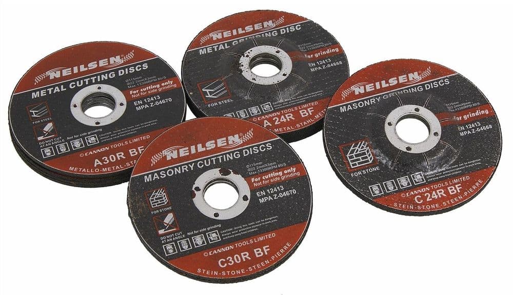 10 Piece Cutting And Grinding Wheel Discs Set 115 mm 4 5 " Metal And Stone