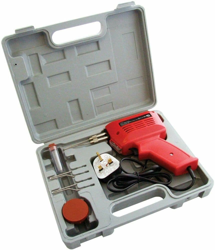 100W Electric Soldering Iron Solder Gun Kit 3 Tips Case 100 Watt 240V