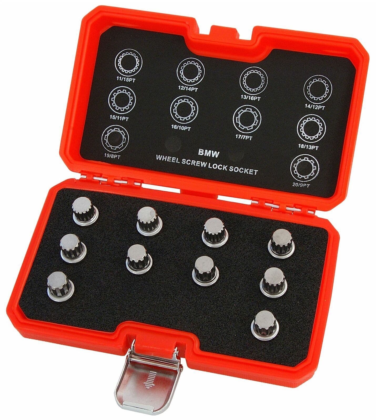 10Pc Bmw Locking Wheel Nut Key Socket Set Multi-Ribe Bits