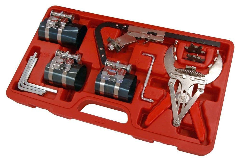 11Pc Piston Ring Service Tool Set Kit For Cleaning And Service
