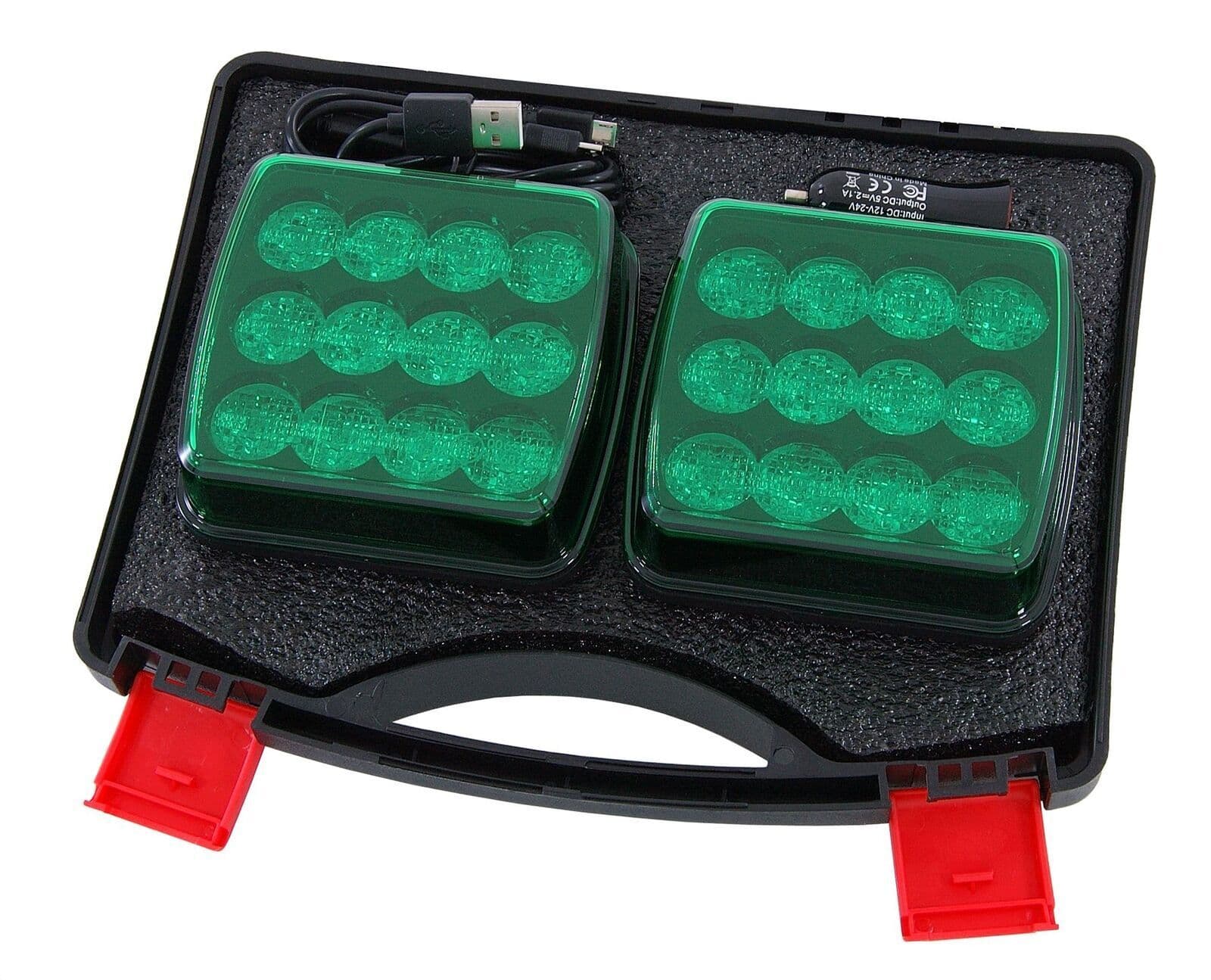 12 & 24V Wireless Led Green Warning Lights - Magnetic & Rechargeable