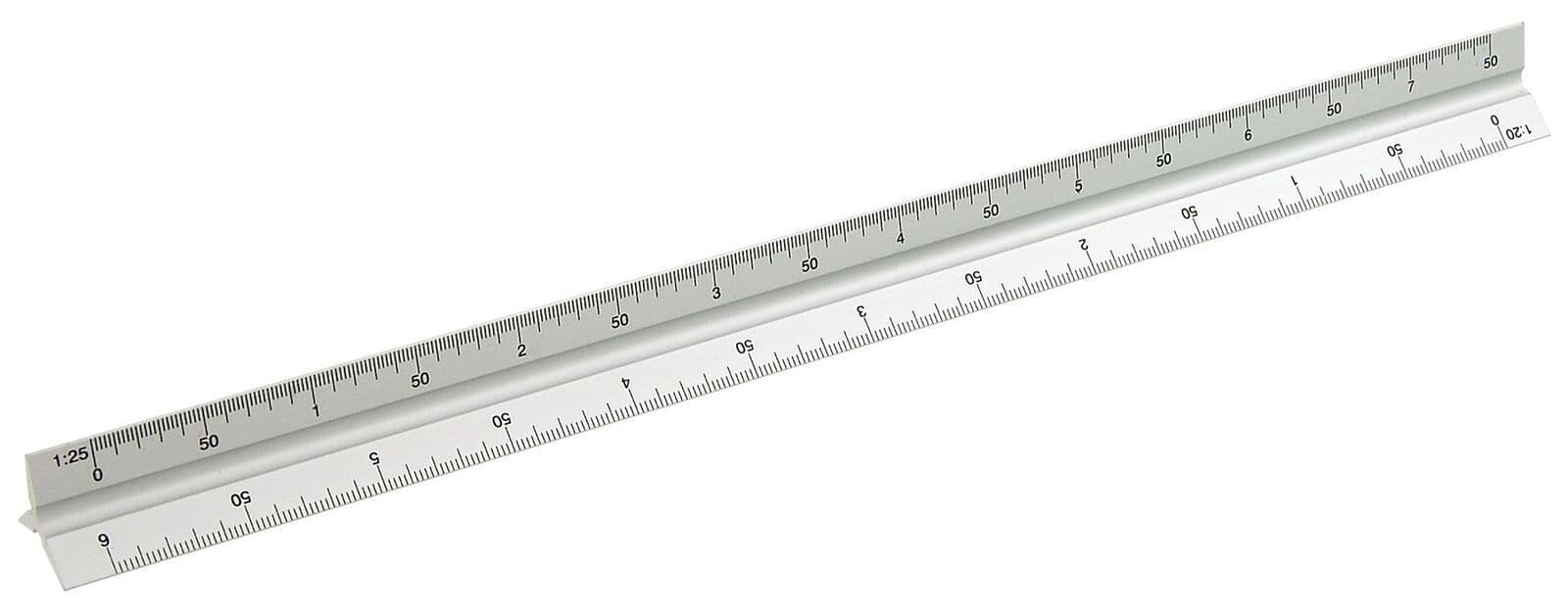 12" 30Cm Aluminium Triangular Scale Ruler For Engineers Drawing