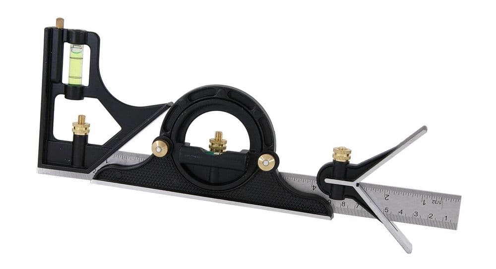 12" Metal Combination Square Angle Finder With A Ruler Level & Protractor