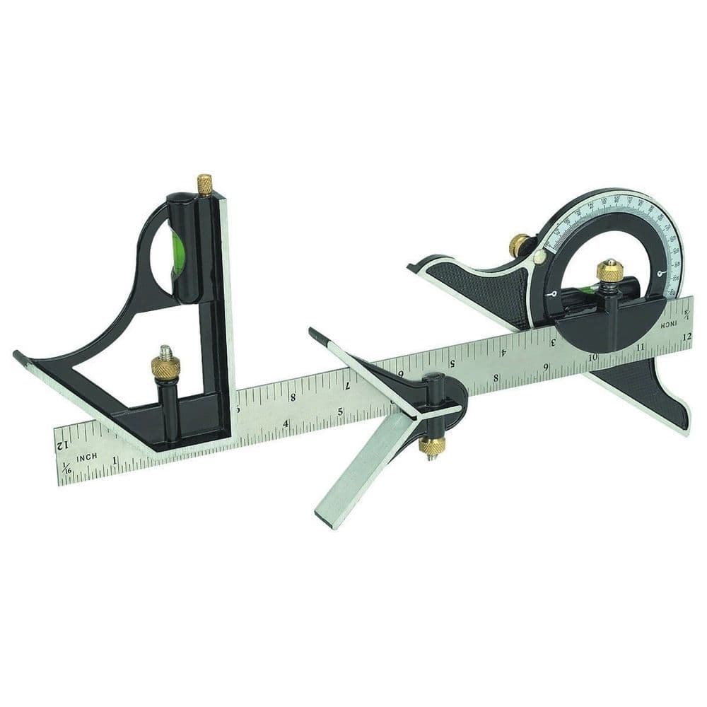 12& x22; 300mm Combination Square & Protractor Level Adjustable Measure ...