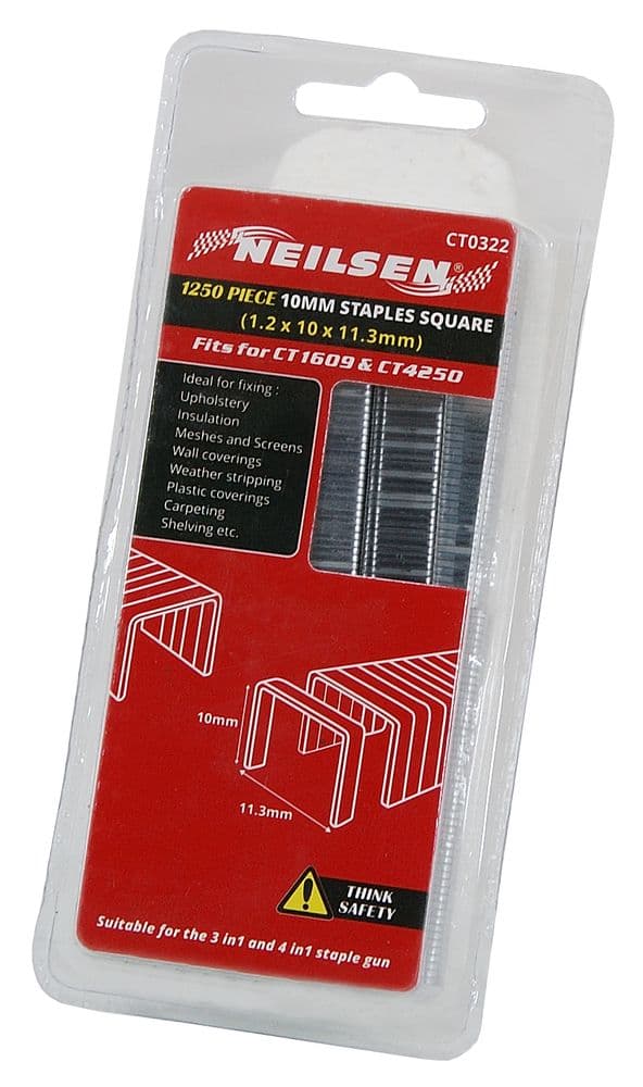 1250 Piece 8 mm Square / Flat Staples & x28; 1 2 X 10mm X 10 6 mm & x29;