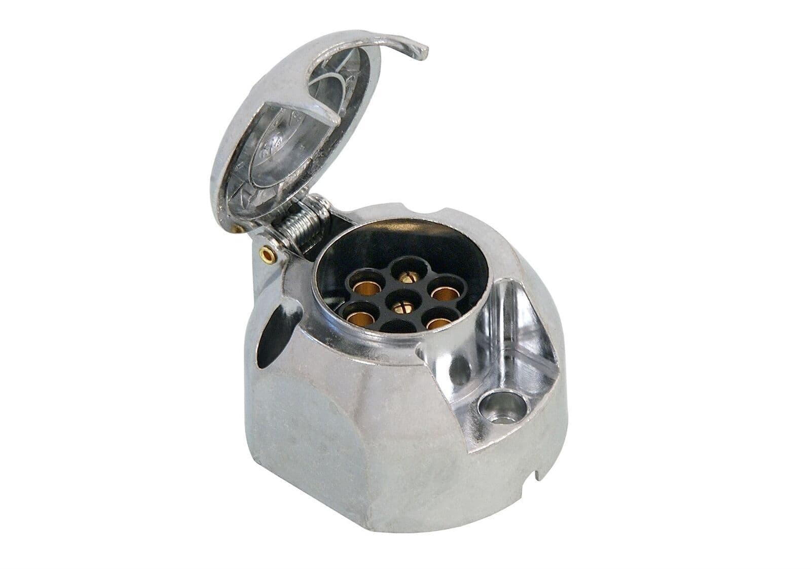 12N 7 Pin Metal Towing Socket For Trailer Or Caravan Lights 12 Volt ...