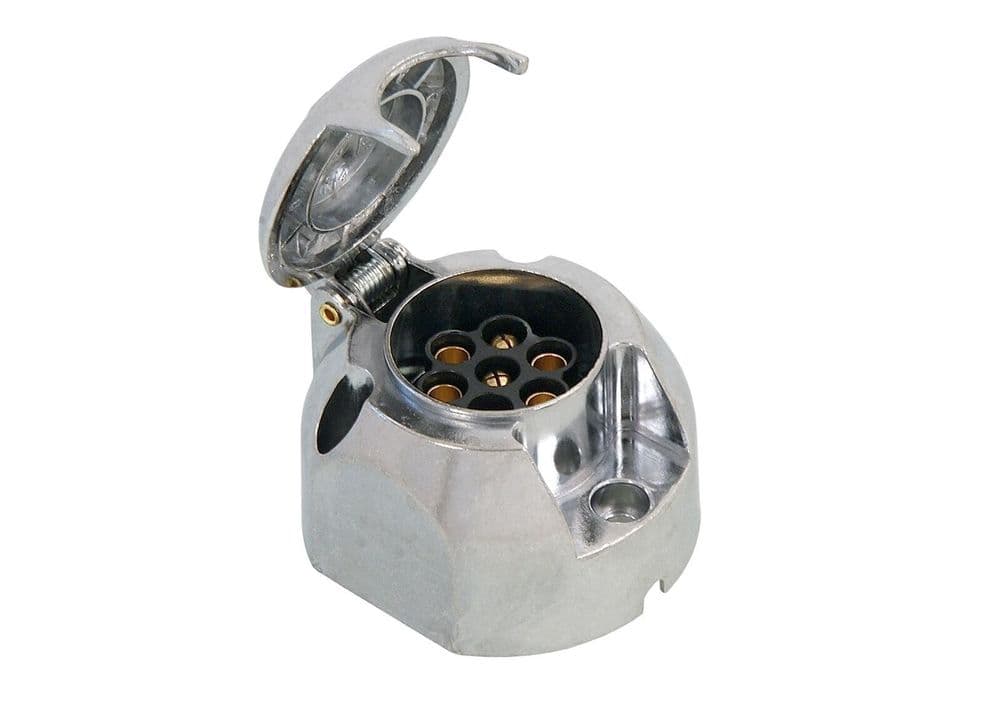 12N 7 Pin Metal Towing Socket For Trailer Or Caravan Lights 12 Volt ...