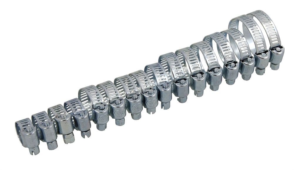 12Pc Jubilee Hose Clips Assorted Band Clamps