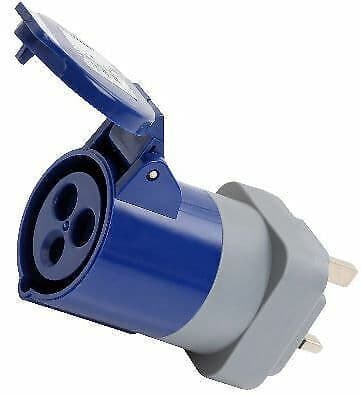 13 Amp Uk Mains Plug To 16A 3Pin Socket 230V Adapter For Caravan & Boat ...