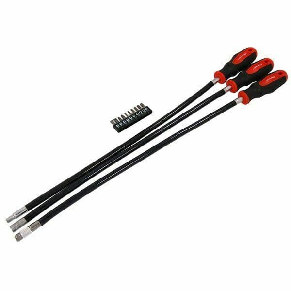 13 Pc 1/4& x22; Inch Drive Extra Long Flexible 600mm Screwdriver Driver Set