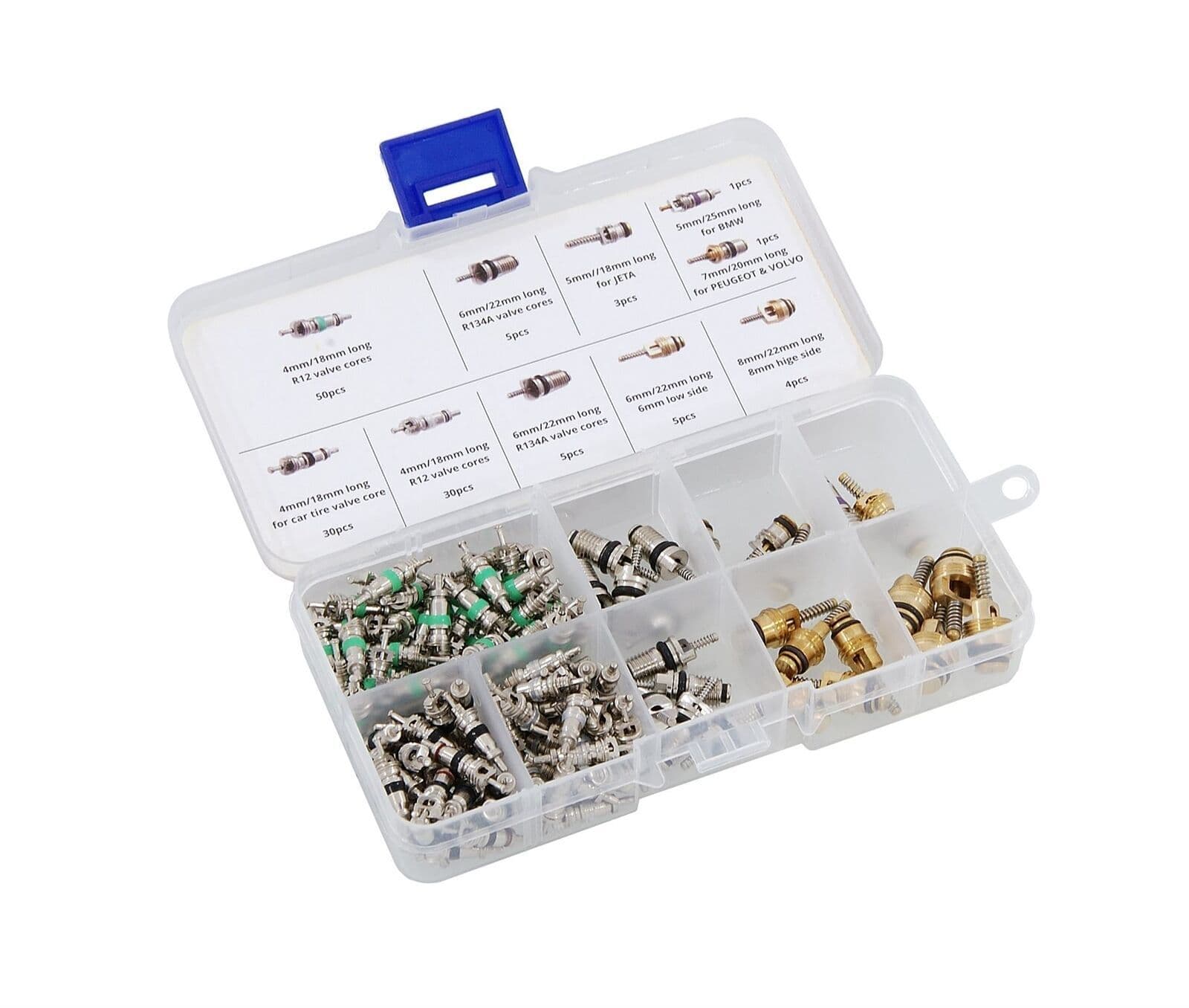134Pcs Air Conditioning Valve Core Kit For Car Van & Trucks