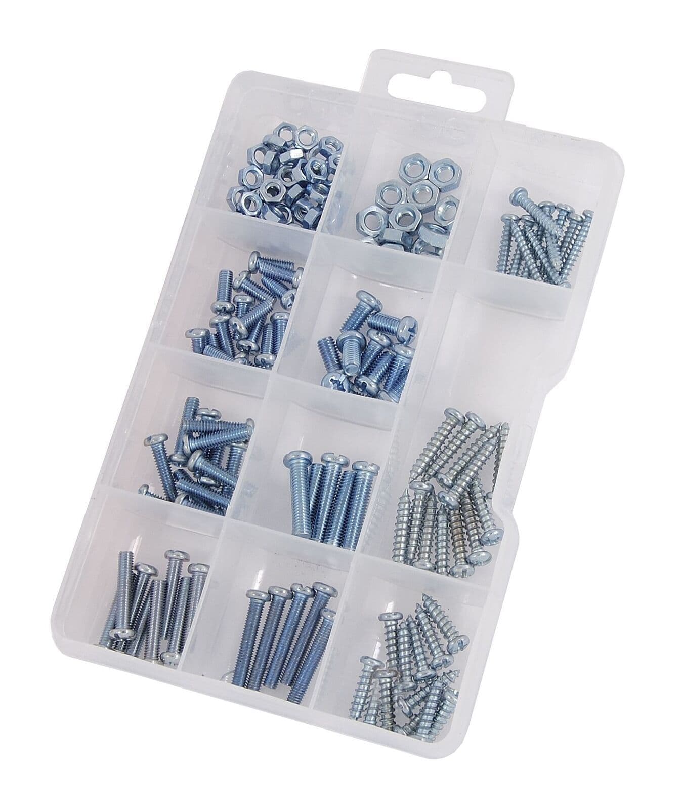 146Pc Assortment Box Of Nuts / Bolts And Self-Tapping Screws