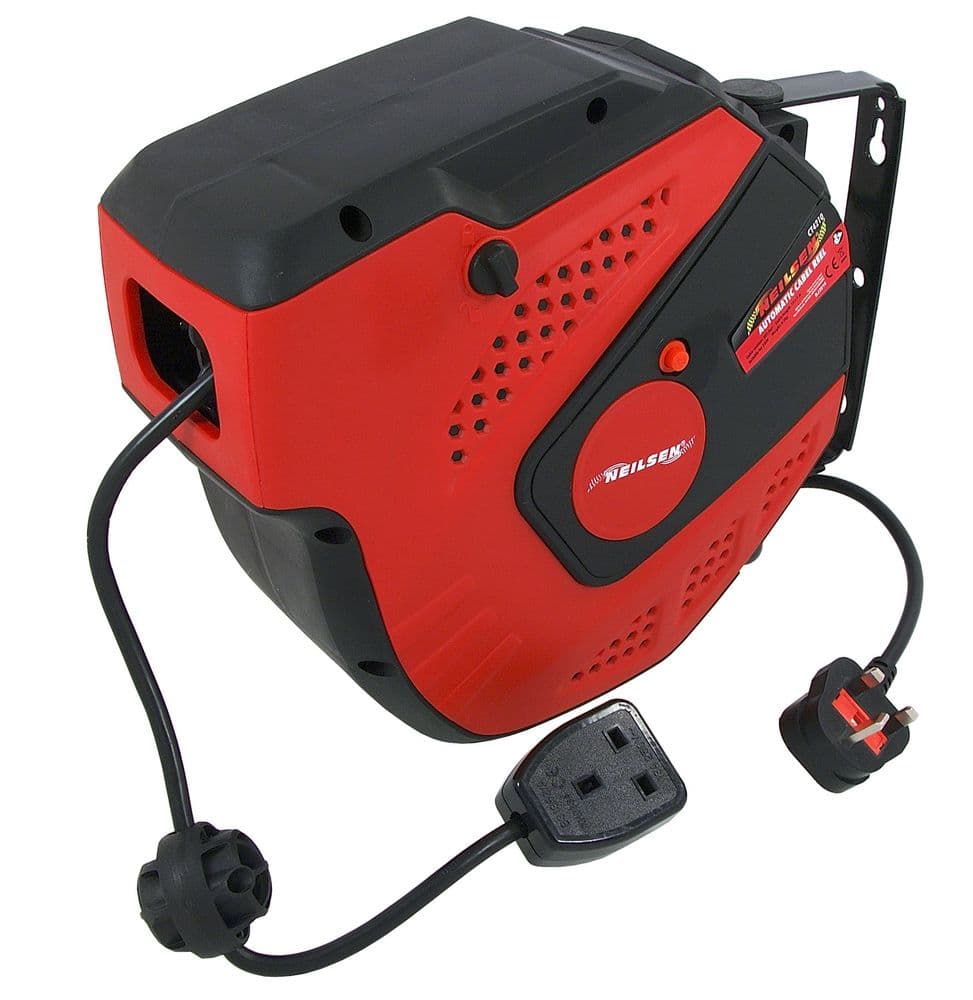 15M Wall Mount Retractable Cable Reel System Extension Power Lead