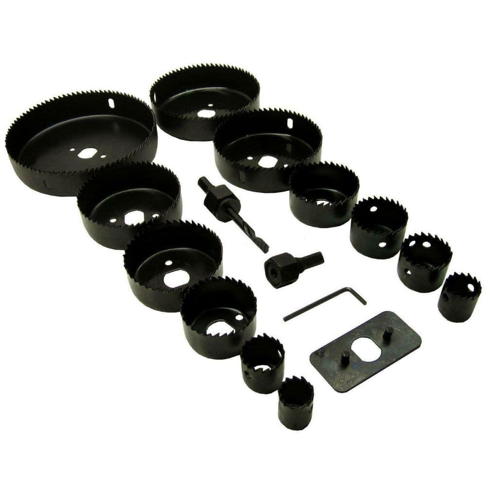 16Pc Hole Saw Cutting Set Kit 19-127mm Wood Metal Alloys