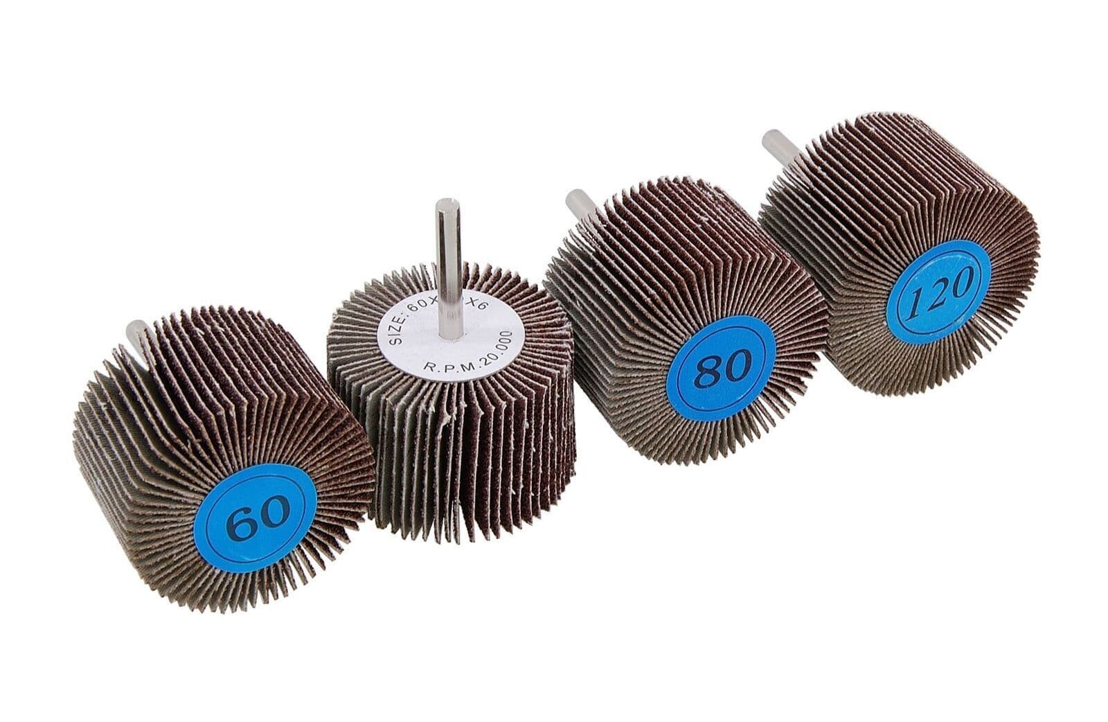 16Pcs Flap Wheel Sandpaper Sanding Disc Rotary Tool 60 80 & 120 Grit 60 ...