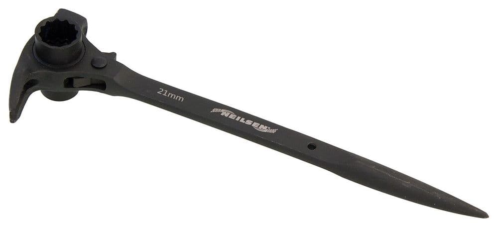 17 X 21mm Scaffold Spanner Ratchet Podger Scaffolding Pry Bar Wrench ...