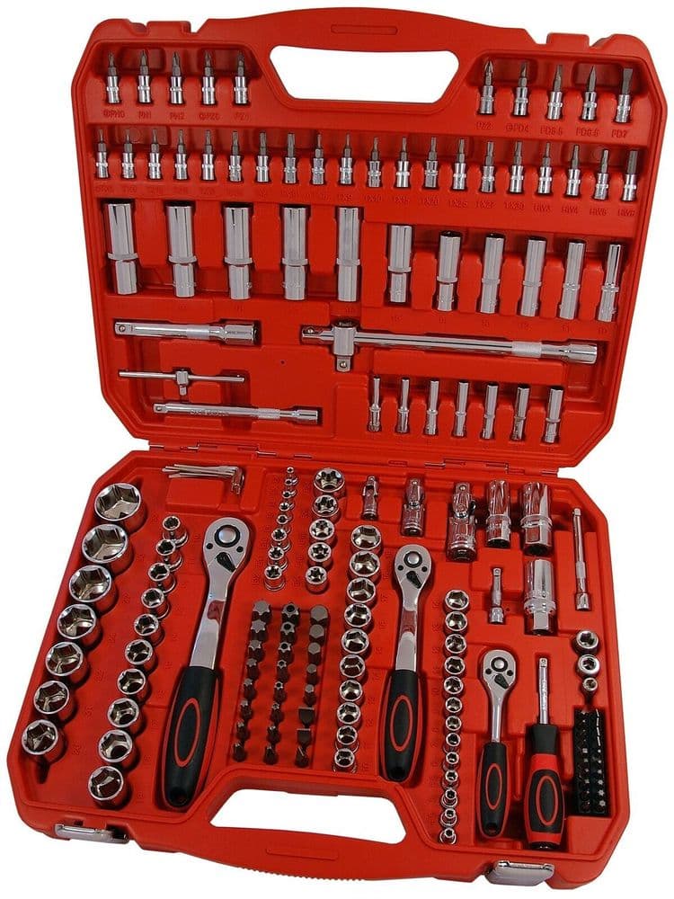 171 Pc 1/4& x22; 3/8& x22; 1/2& x22; Inch Drive Ratchet Deep Shallow ...