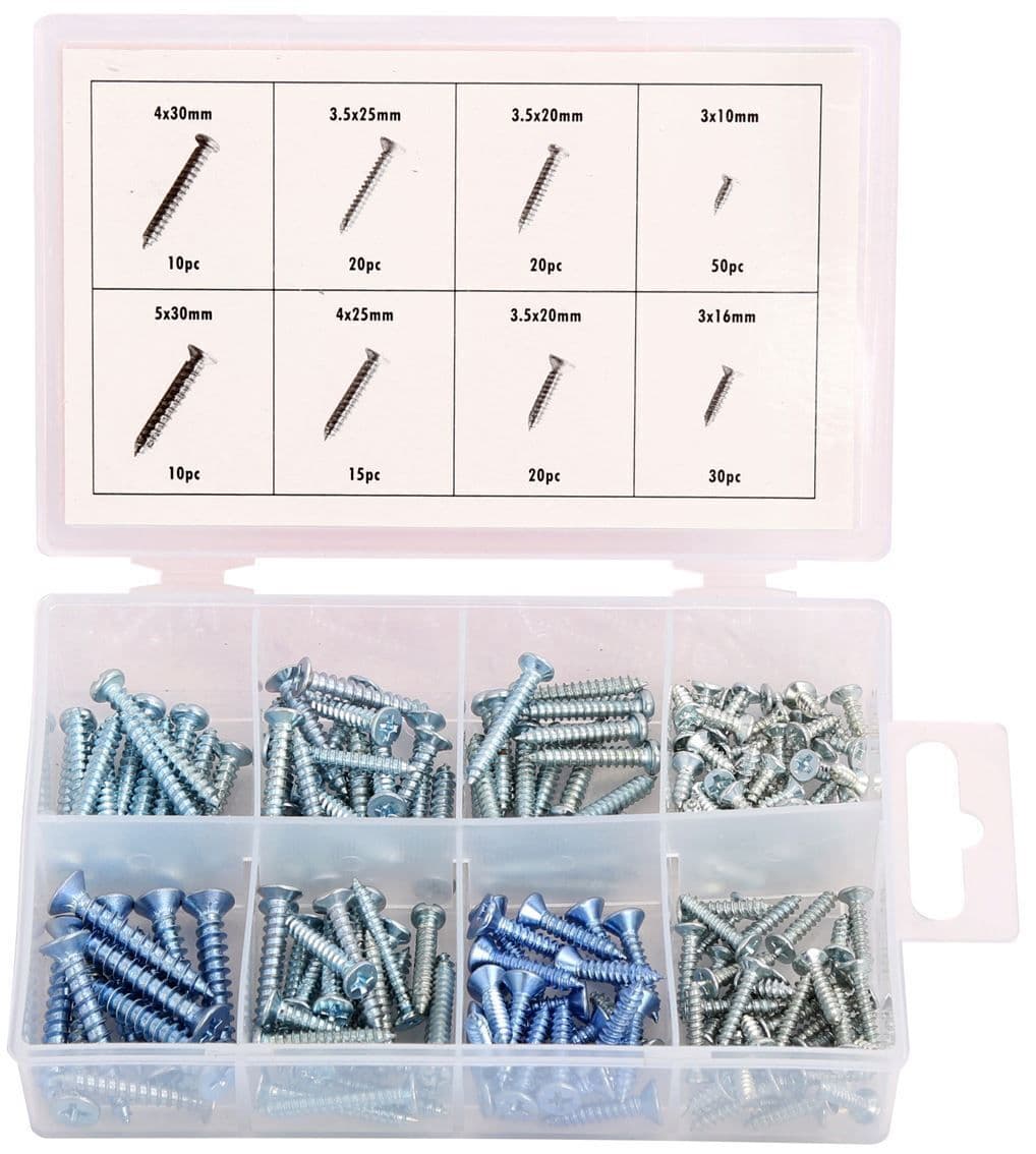 175Pc Wood & Metal Screw Assortment Screws Set