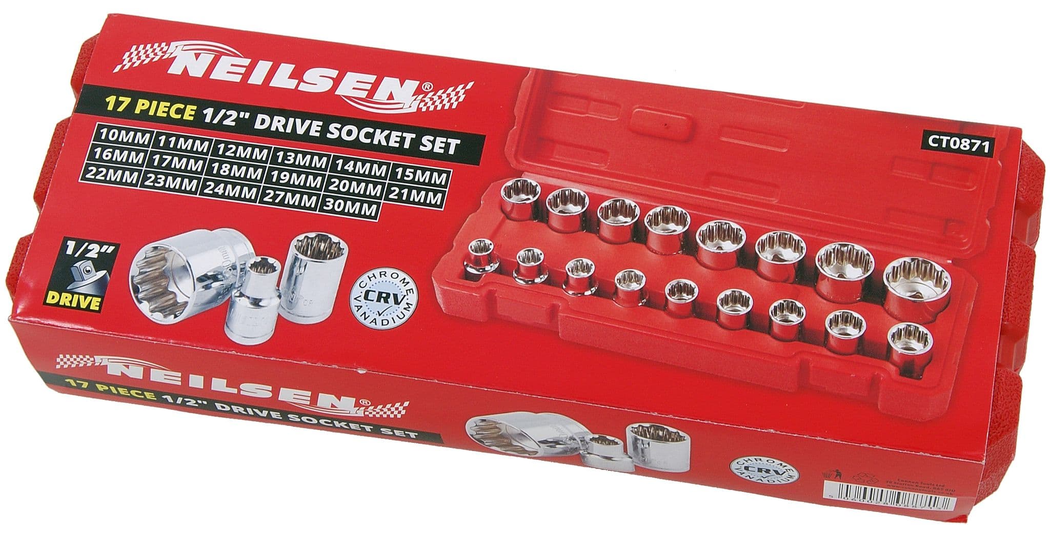 17pc 1 2 Drive Multi Fit Socket Set With Storage Case