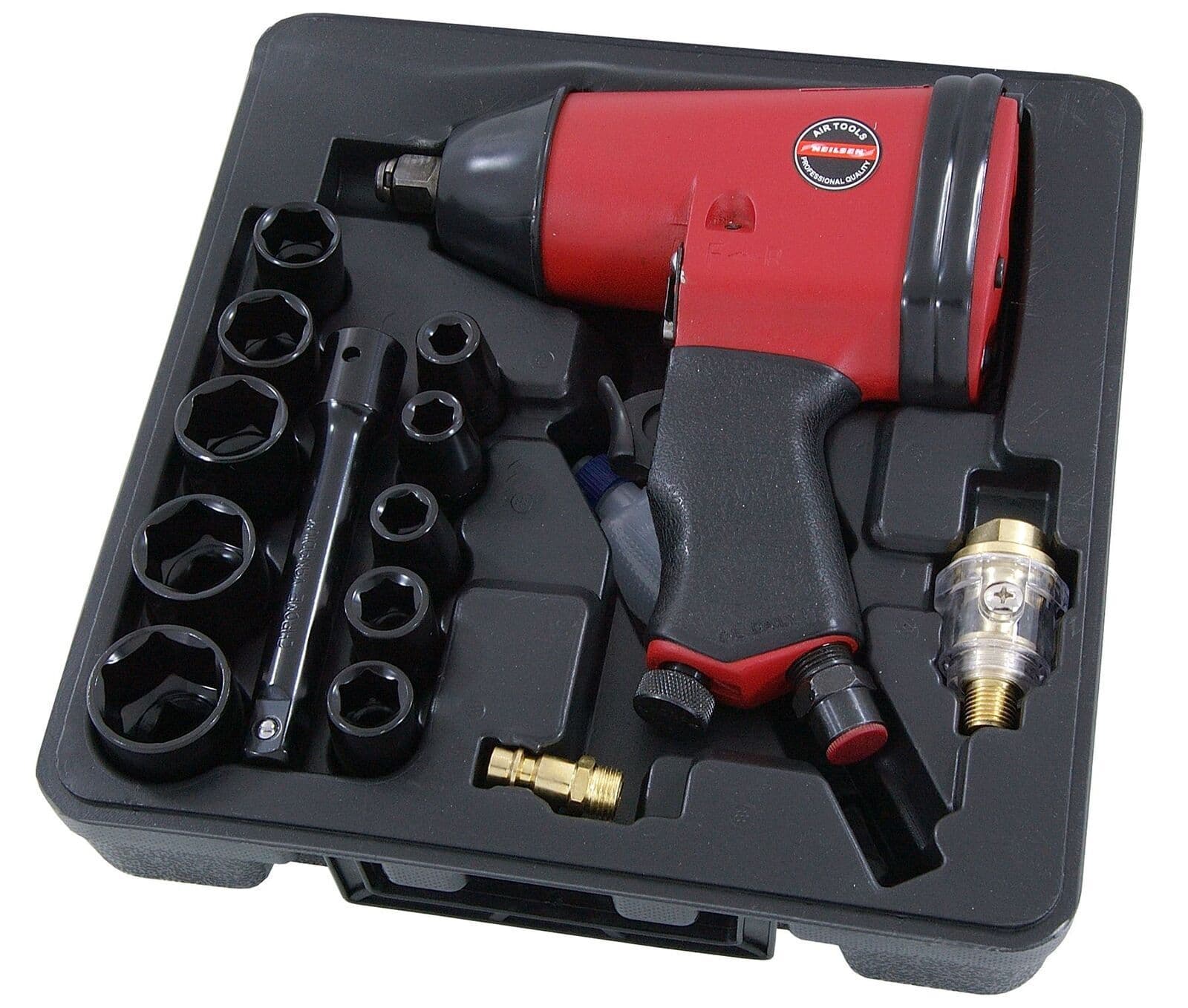 17Pc Professional Air Impact Wrench Gun Kit 1/2" Drive Sockets Case