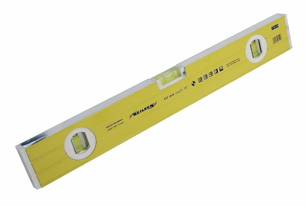18 Inch 450mm Professional Builders Spirit Tool Level Ribbed Heavy Duty